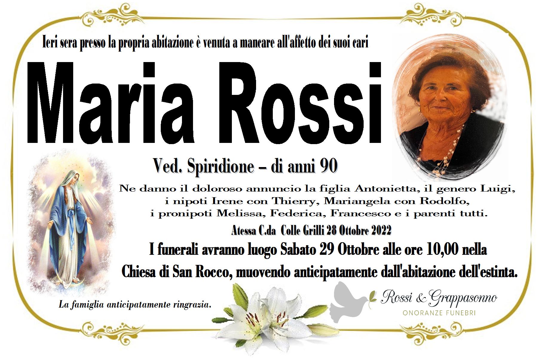 Maria Rossi - Onoranze Funebri Rossi & Grappasonno